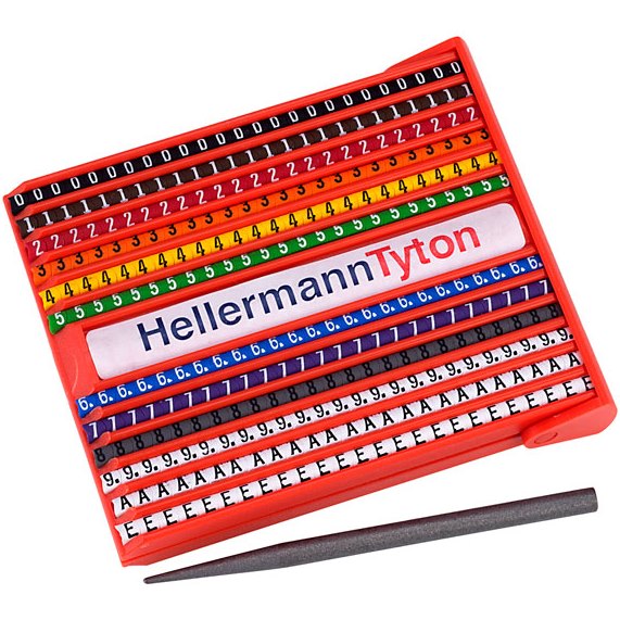 HELLERMANNTYTON PRE-PRINTED SNAP ON CABLE MARKERS - HELAGRIP SERIES כבלים ואביזרים לכבלים