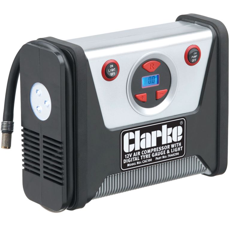 CLARKE 12V TYRE INFLATOR & AIR COMPRESSOR - CAC100 כלי עבודה נטענים ...