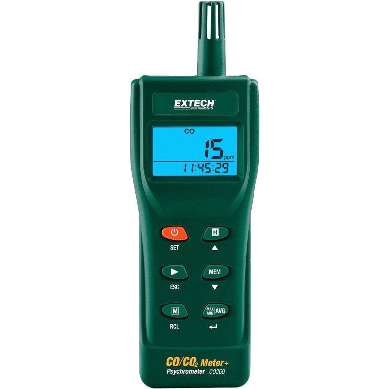 EXTECH INSTRUMENTS INDOOR AIR QUALITY (CO/CO2) METER & DATALOGGER ...