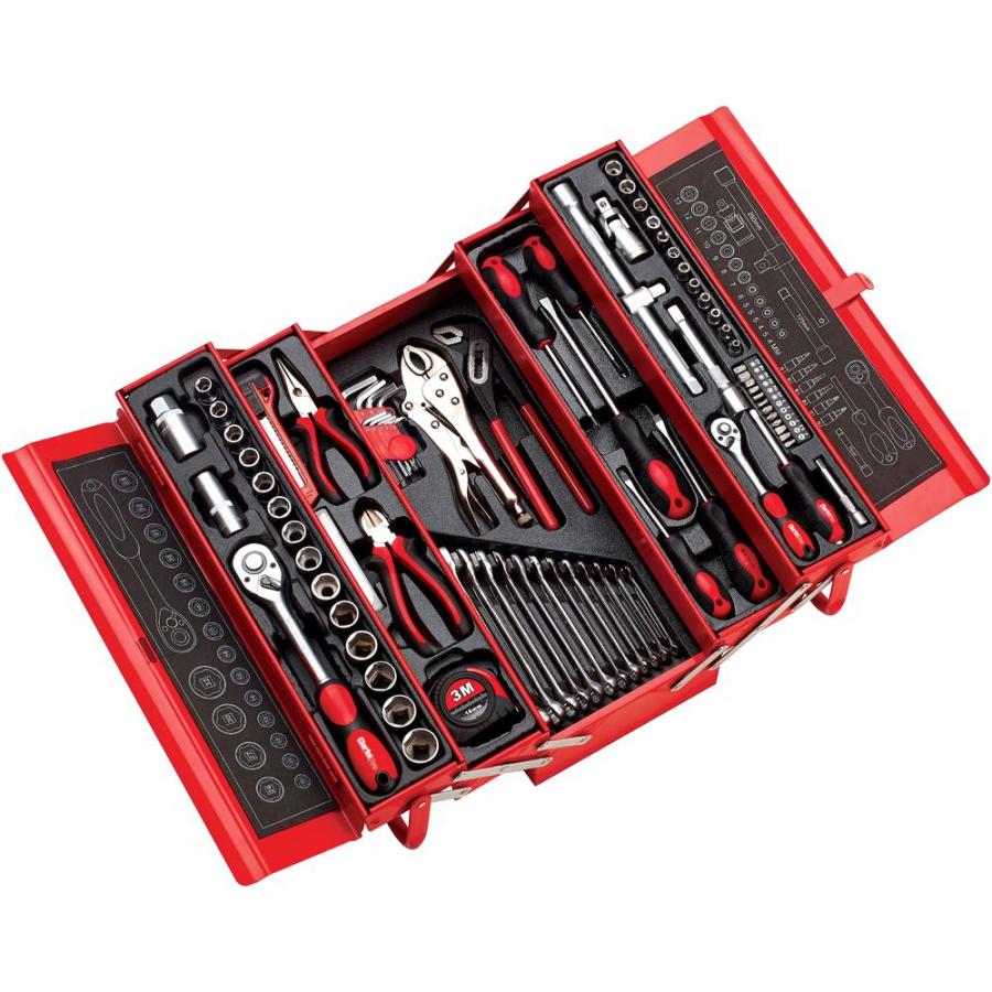 CLARKE TOOL BOX INCLUDING 90 TOOLS - PRO394 כלי עבודה ידניים