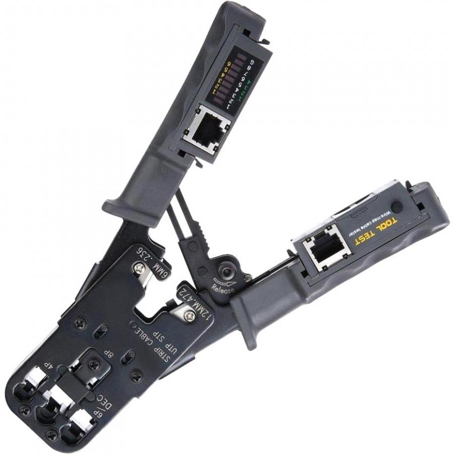 DURATOOL NETWORK & TELECOM CRIMP TOOL WITH CABLE TESTER כלי עבודה ידניים