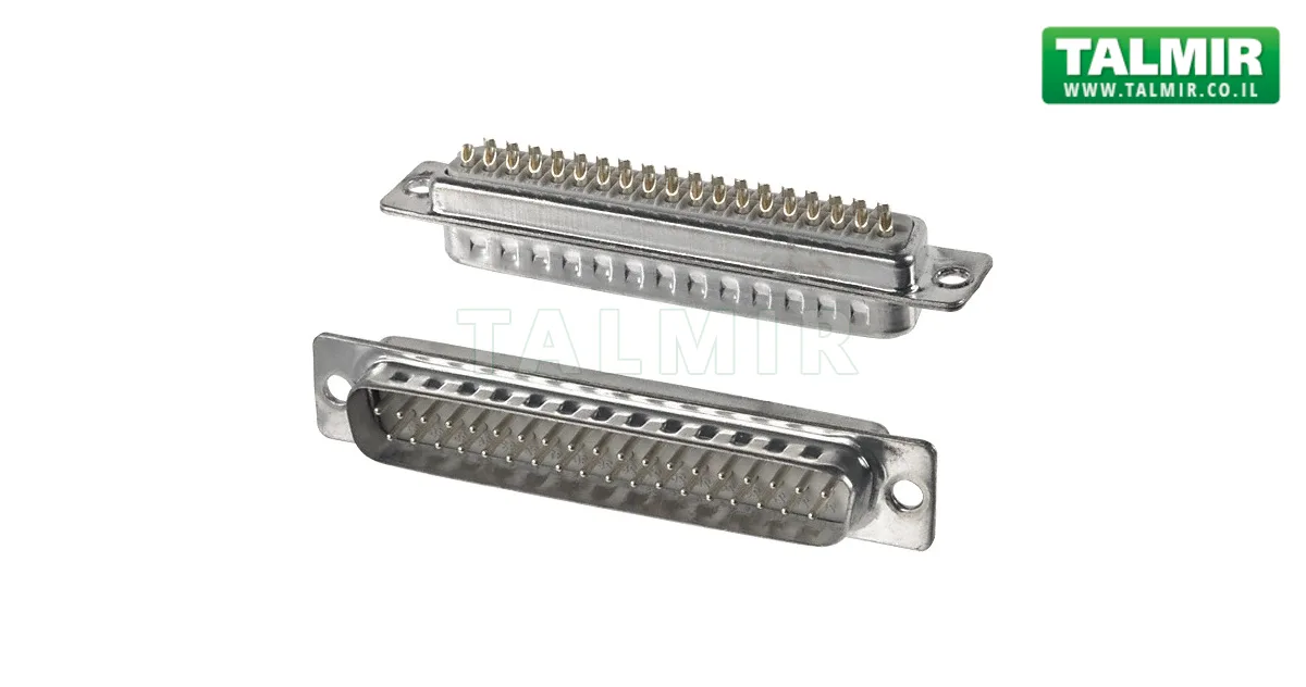 מחבר D-TYPE להלחמה - זכר 37 מגעים - טלמיר אלקטרוניקה