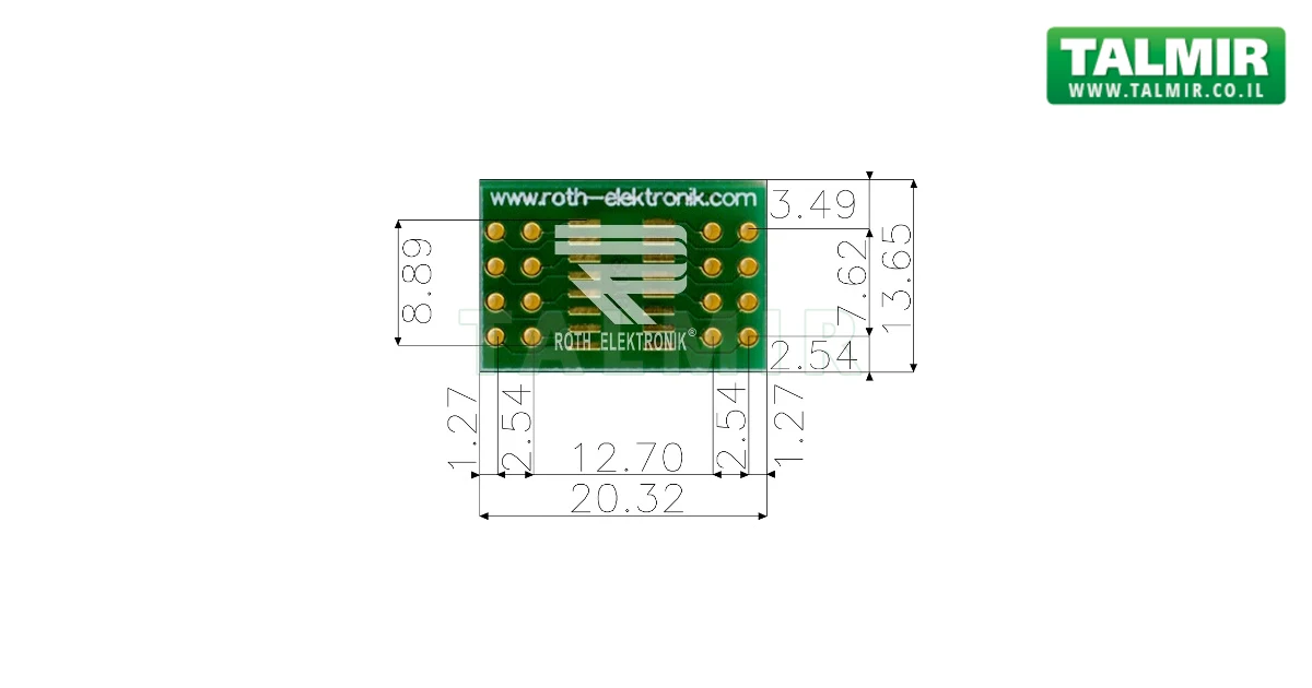לוח מתאם לרכיבי SOIC-16 ~ DIP - SMD - טלמיר אלקטרוניקה