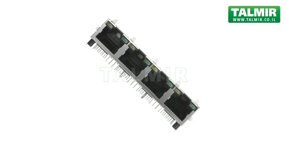 מחבר מסוכך RJ45 - נקבה למעגל מודפס - RJHSE-5384-04 - CAT5E - טלמיר ...