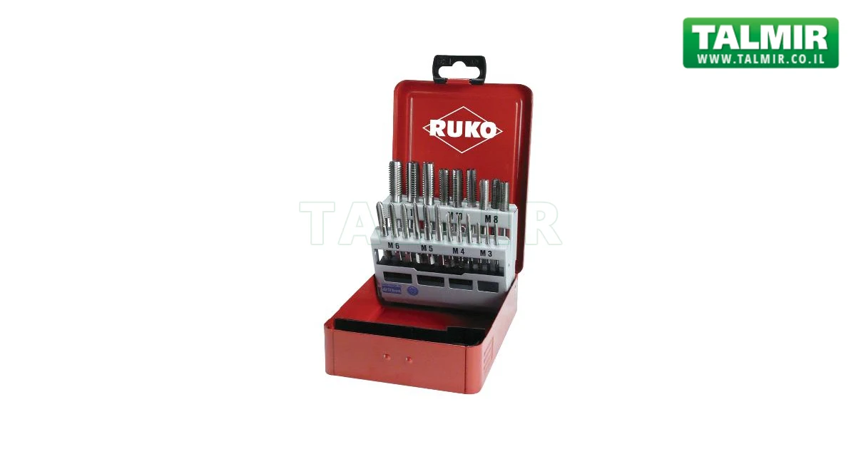 RUKO HSS HAND TAP SETS IN STEEL CASE כלי עבודה ידניים סידרה : 23464