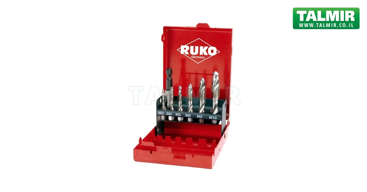 סט 6 מברזי מכונה קודחים - RUKO 270020 - COMBINED MACHINE TAP - טלמיר ...
