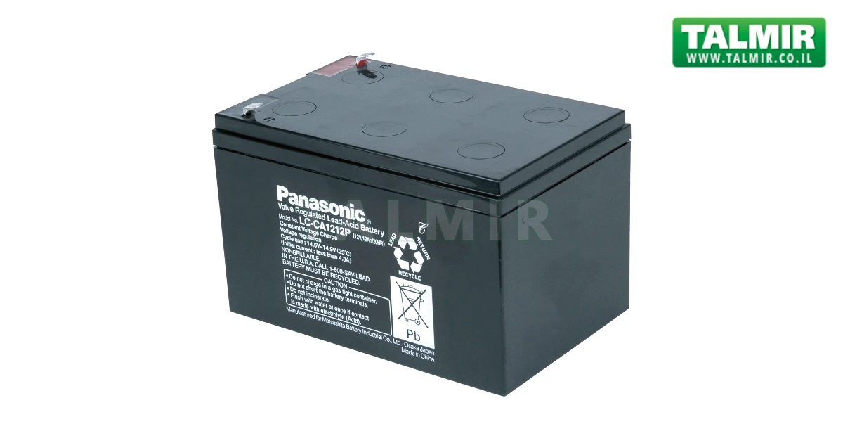 מצבר עופרת נטען - PANASONIC 12V 12AH - טלמיר אלקטרוניקה