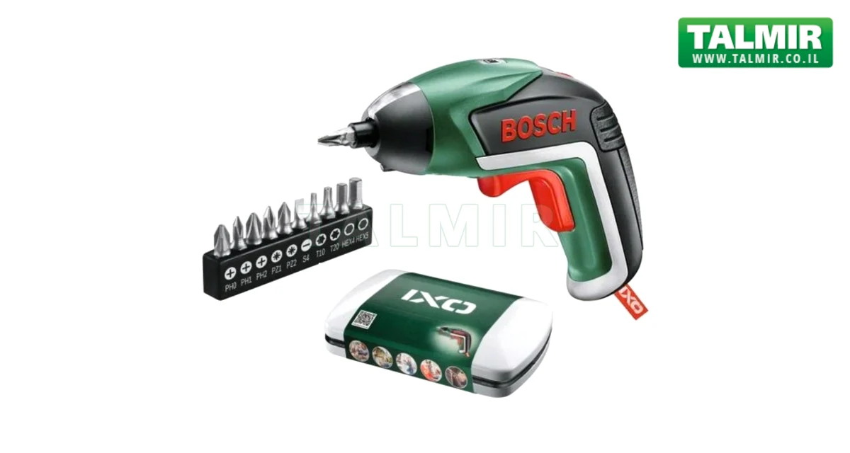 מברגה נטענת 3.6V קומפקטית - BOSCH IXO V BASIC KIT - טלמיר אלקטרוניקה