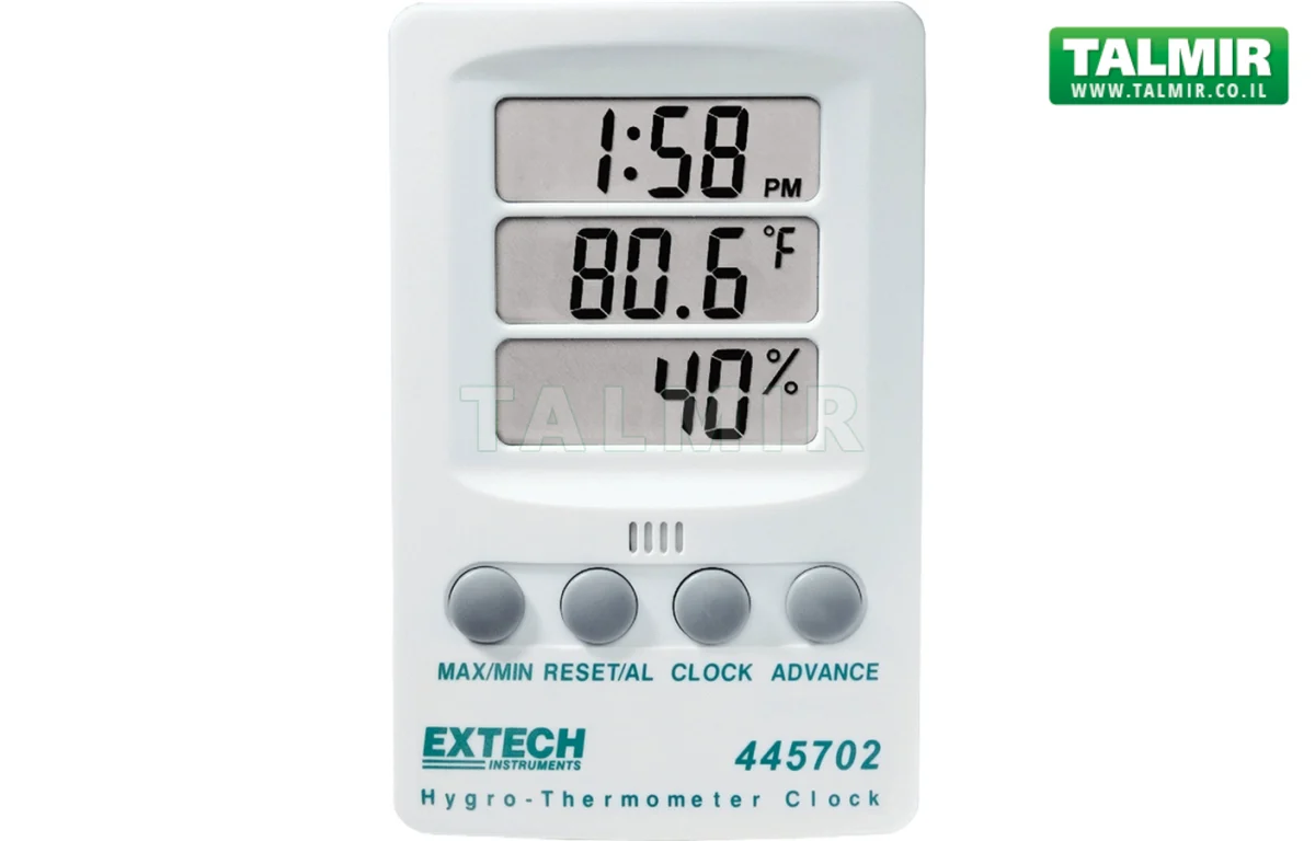 מד טמפרטורה ולחות דיגיטלי - EXTECH 445702 - טלמיר אלקטרוניקה