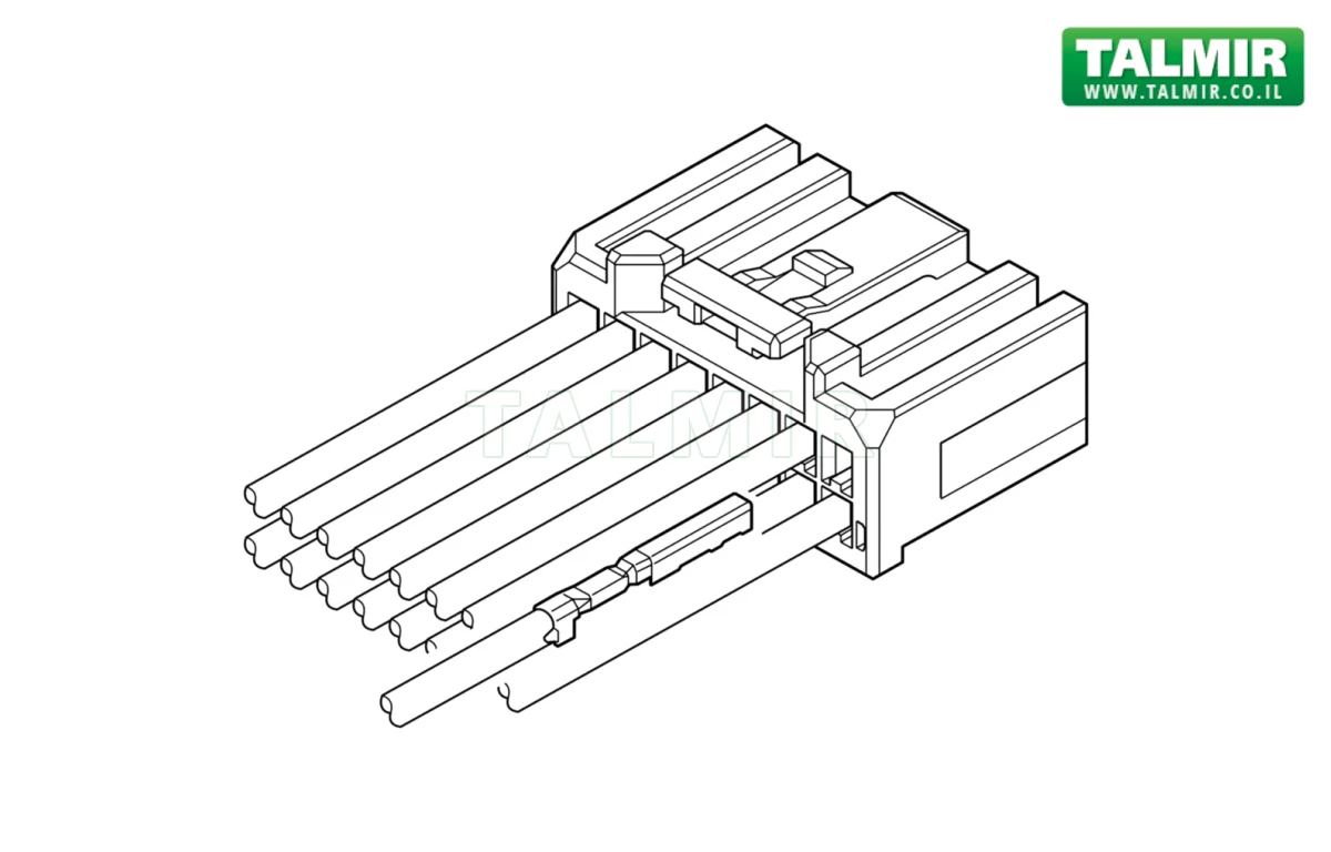 מחבר JST ללחיצה לכבל - סדרת CPT - נקבה 12 מגעים - טלמיר אלקטרוניקה