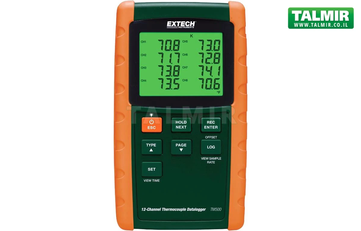 אוגר נתונים - טמפרטורה , 12 ערוצים, EXTECH TM500 - טלמיר אלקטרוניקה