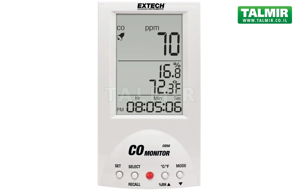 EXTECH INSTRUMENTS DESKTOP CARBON MONOXIDE (CO) MONITOR - CO50 ציוד ...