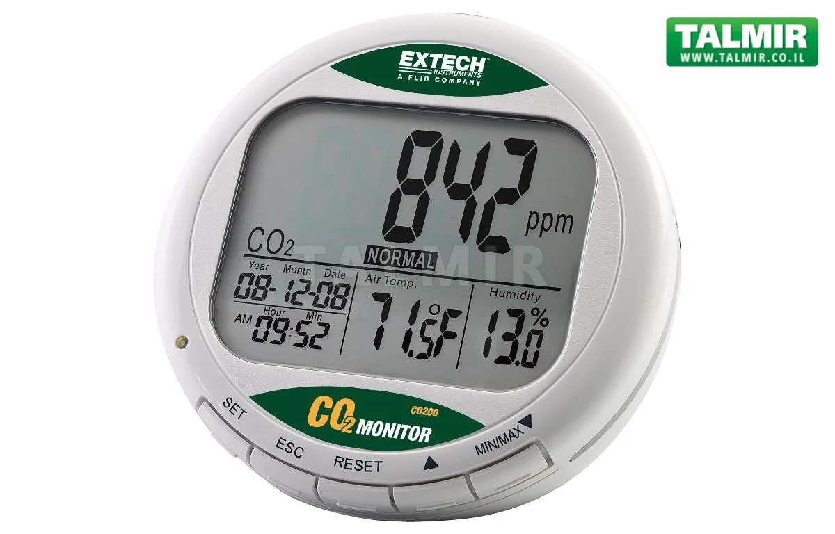 EXTECH INSTRUMENTS DESKTOP INDOOR AIR QUALITY (CO2) MONITOR - CO200 ...