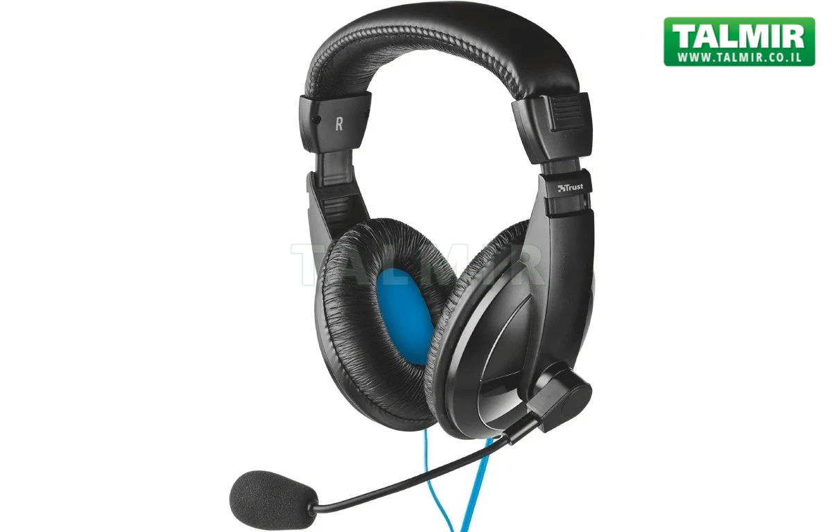 אוזניות עם מיקרופון למחשב - TRUST QUASAR USB BLACK