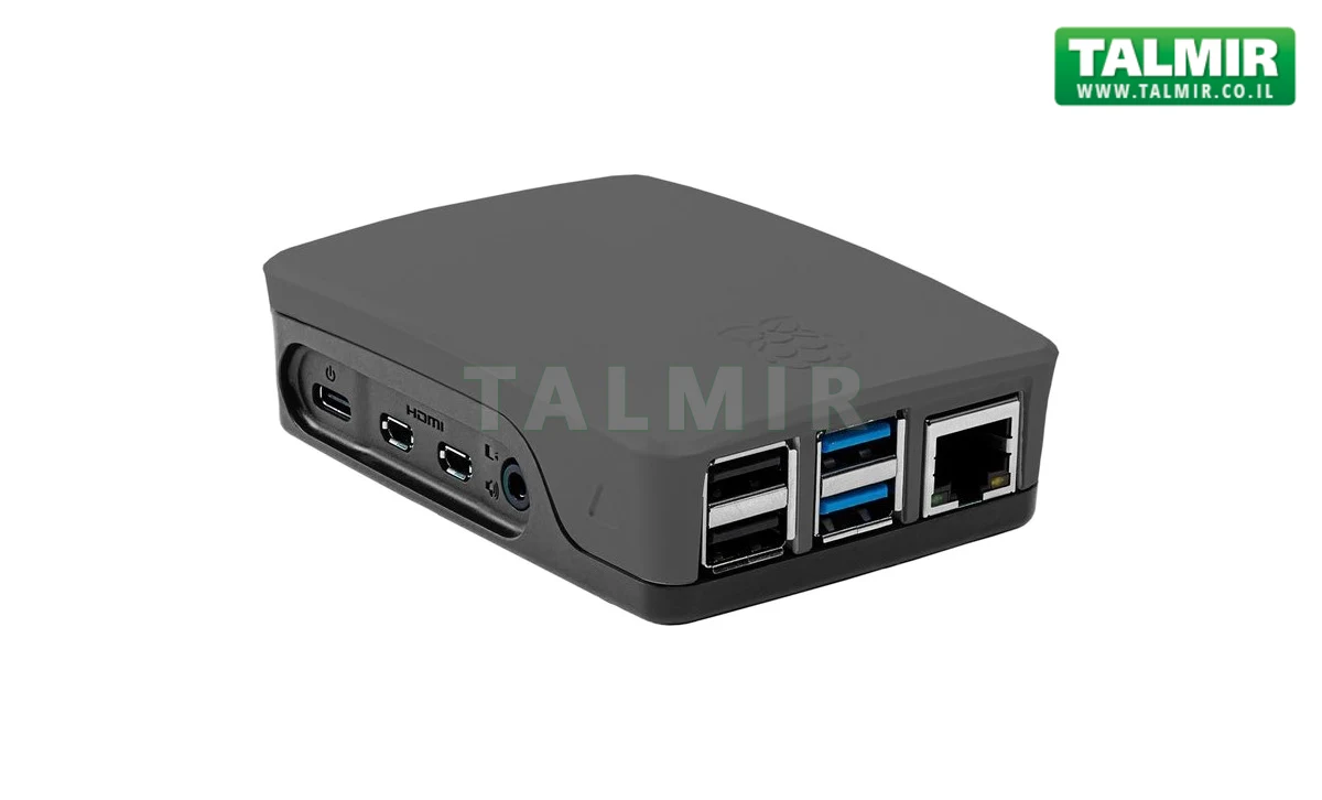 קופסת זיווד - RASPBERRY PI 4 OFFICIAL CASE - BLACK & GREY - טלמיר ...