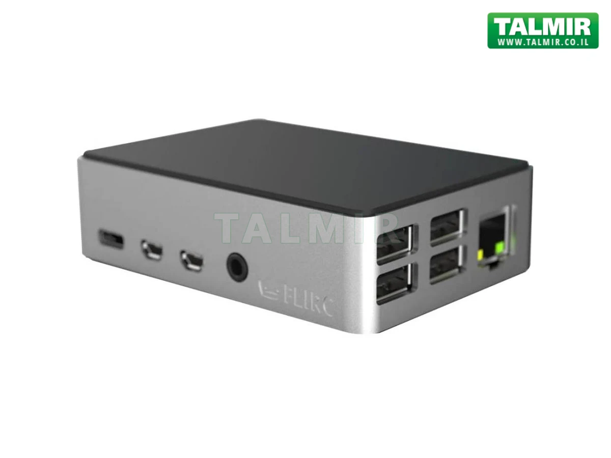 קופסת זיווד - RASPBERRY PI 4 ALUMINIUM CASE - FLIRC - טלמיר אלקטרוניקה