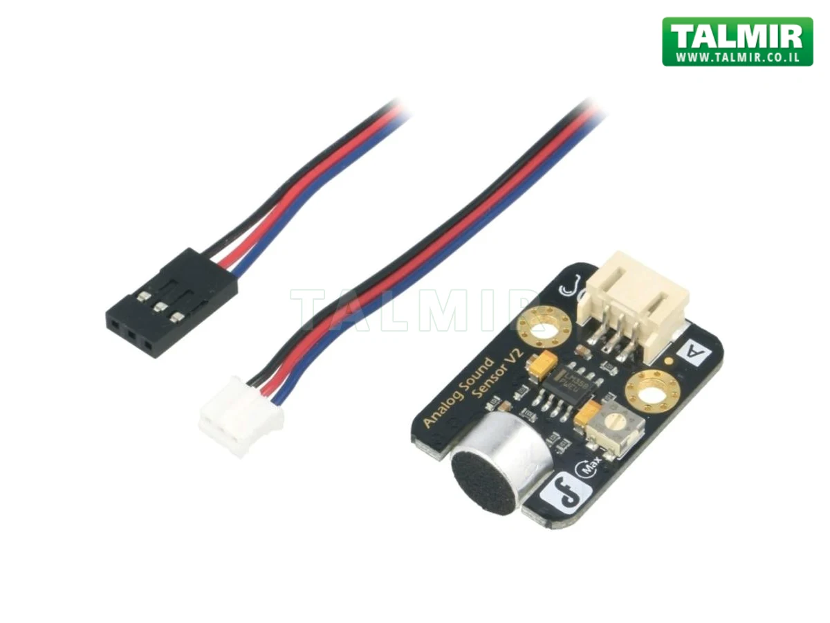 DFROBOT ANALOG SOUND SENSOR FOR ARDUINO - DFR0034 מוצרי פיתוח לאלקטרוניקה סידרה : 44358
