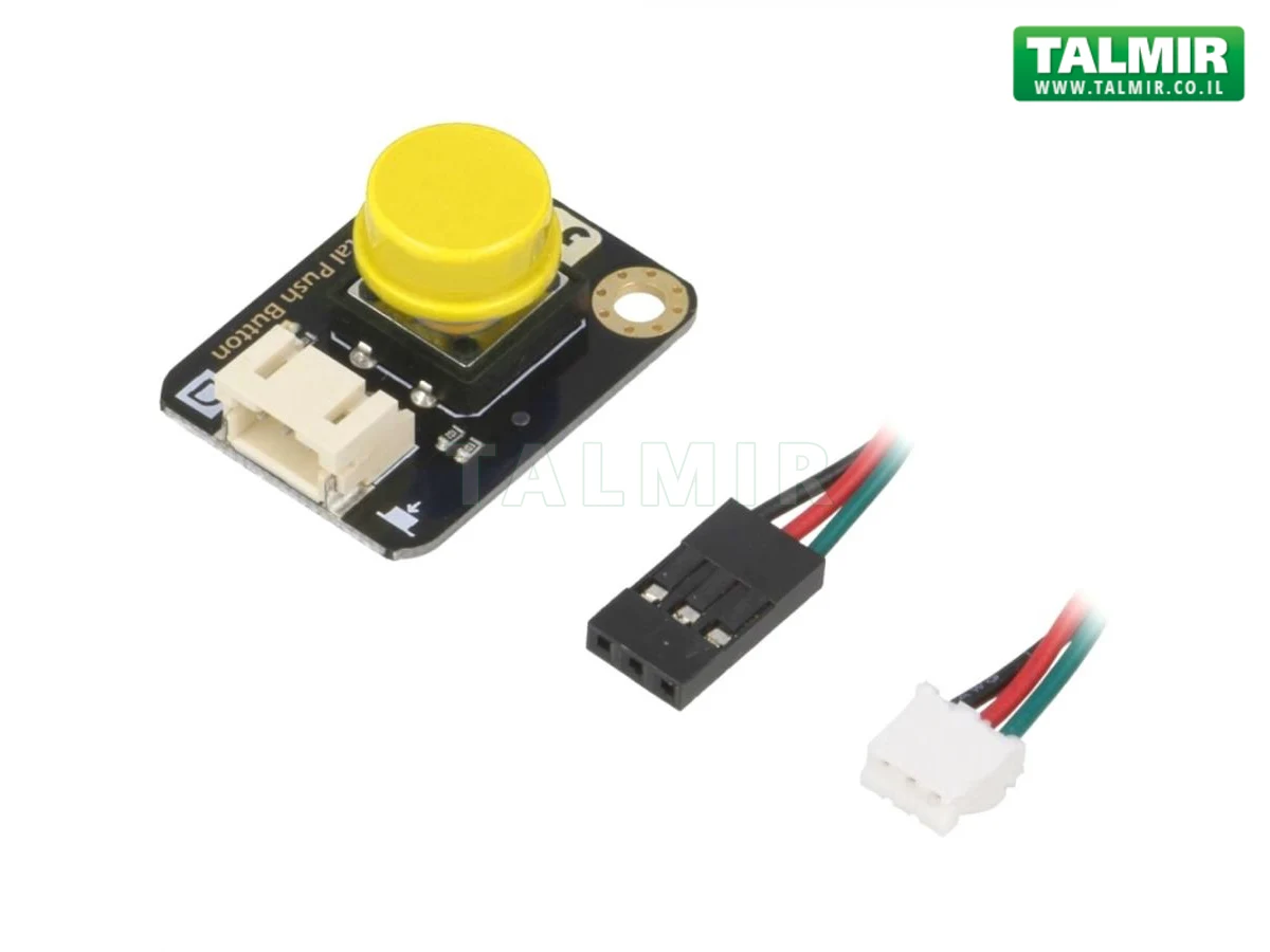 מודול לפיתוח - DFROBOT YELLOW PUSH BUTTON FOR ARDUINO - טלמיר אלקטרוניקה