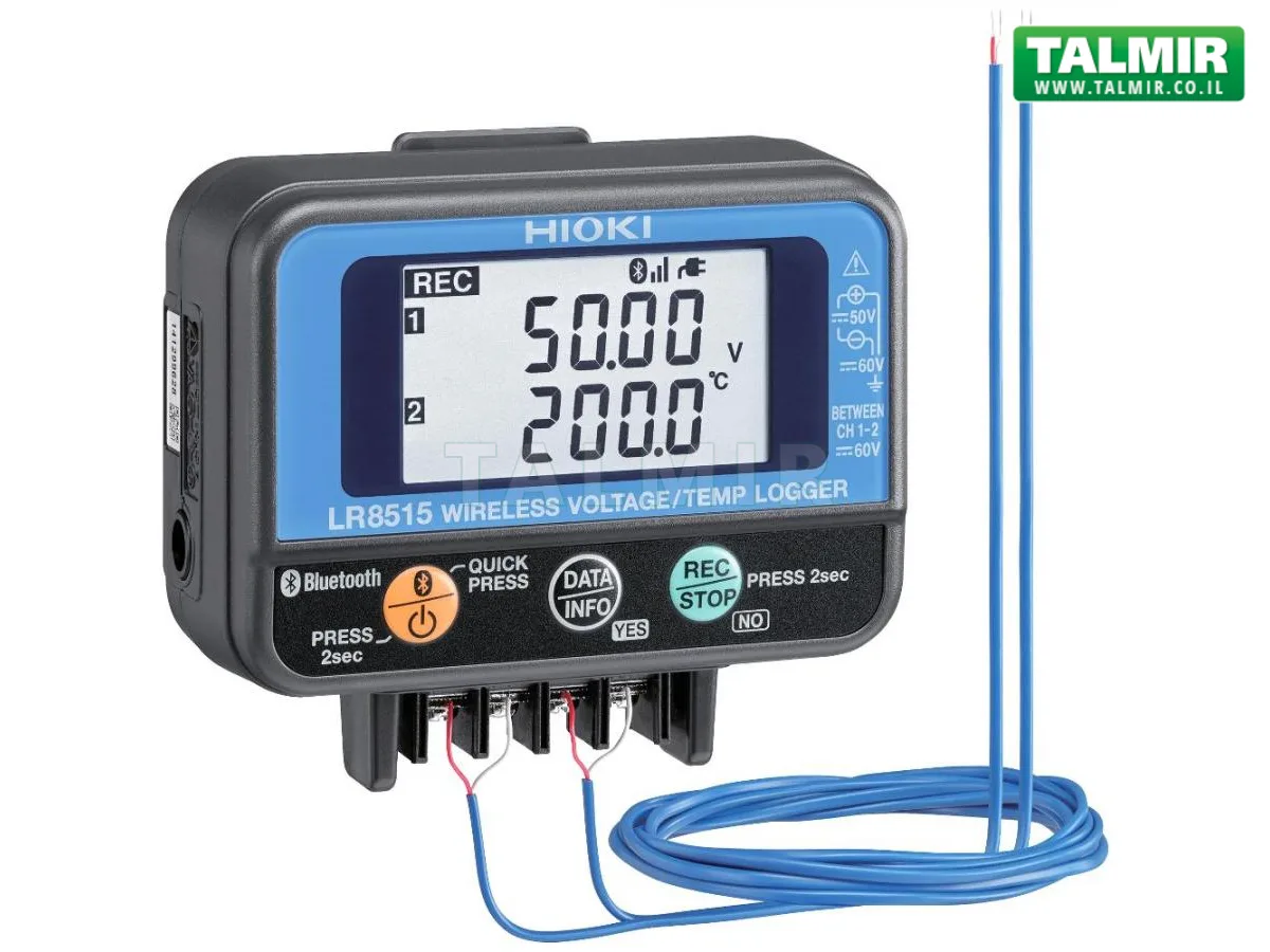 HIOKI TEMPERATURE & VOLTAGE DATA LOGGER - LR8515 רכיבי חשמל ובקרה סידרה ...
