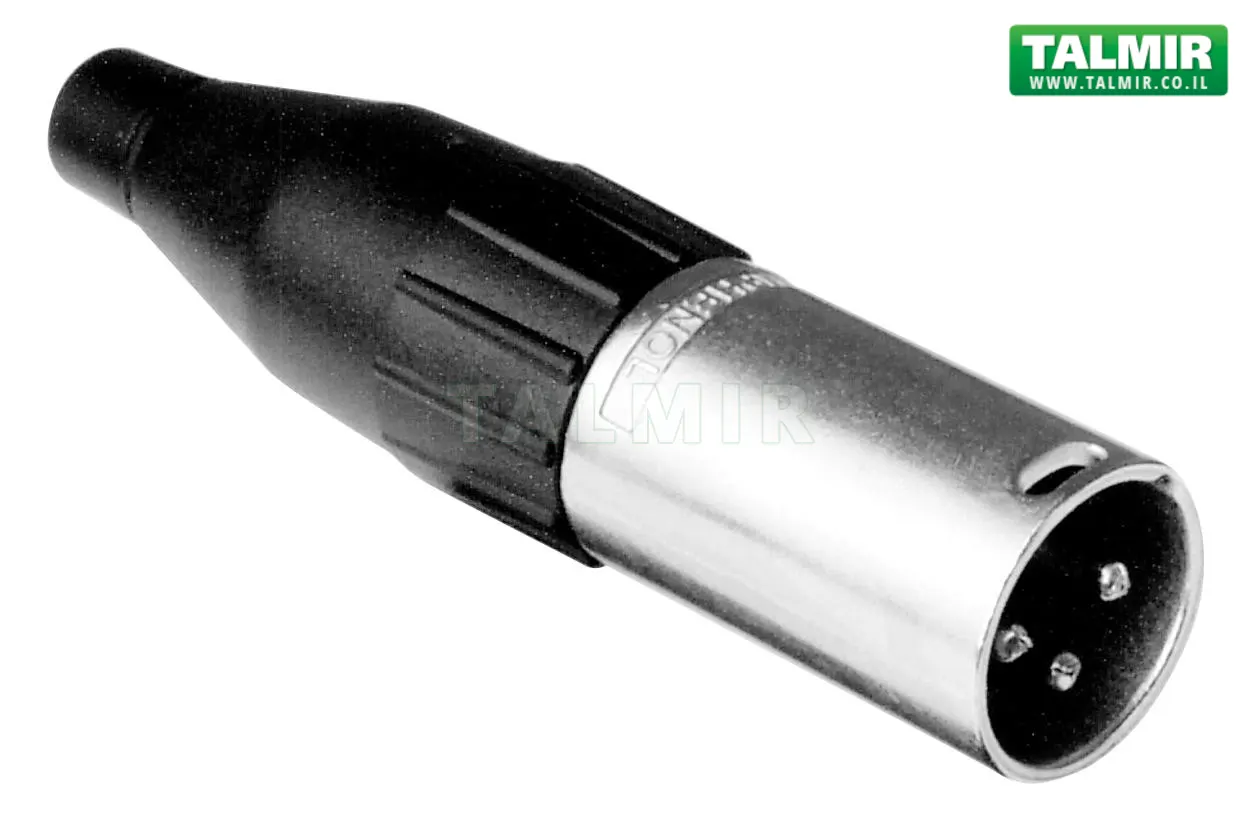 XLR Connector, 3 Contacts, Plug, Cable Mount, Gold Plated Contacts ...