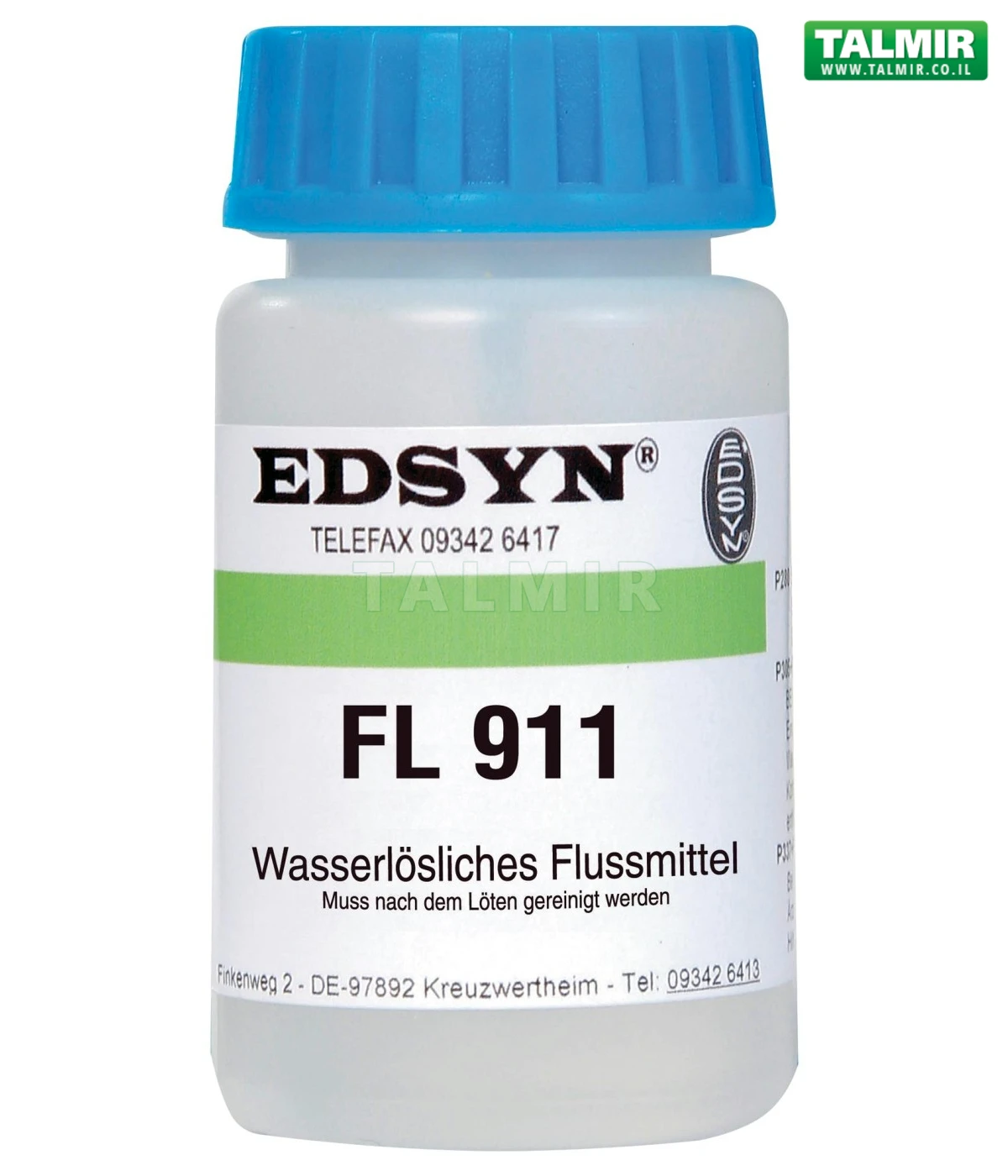 משחת הלחמה נוזלית מסיסת מים - Edsyn FL911 - 50ml - טלמיר אלקטרוניקה